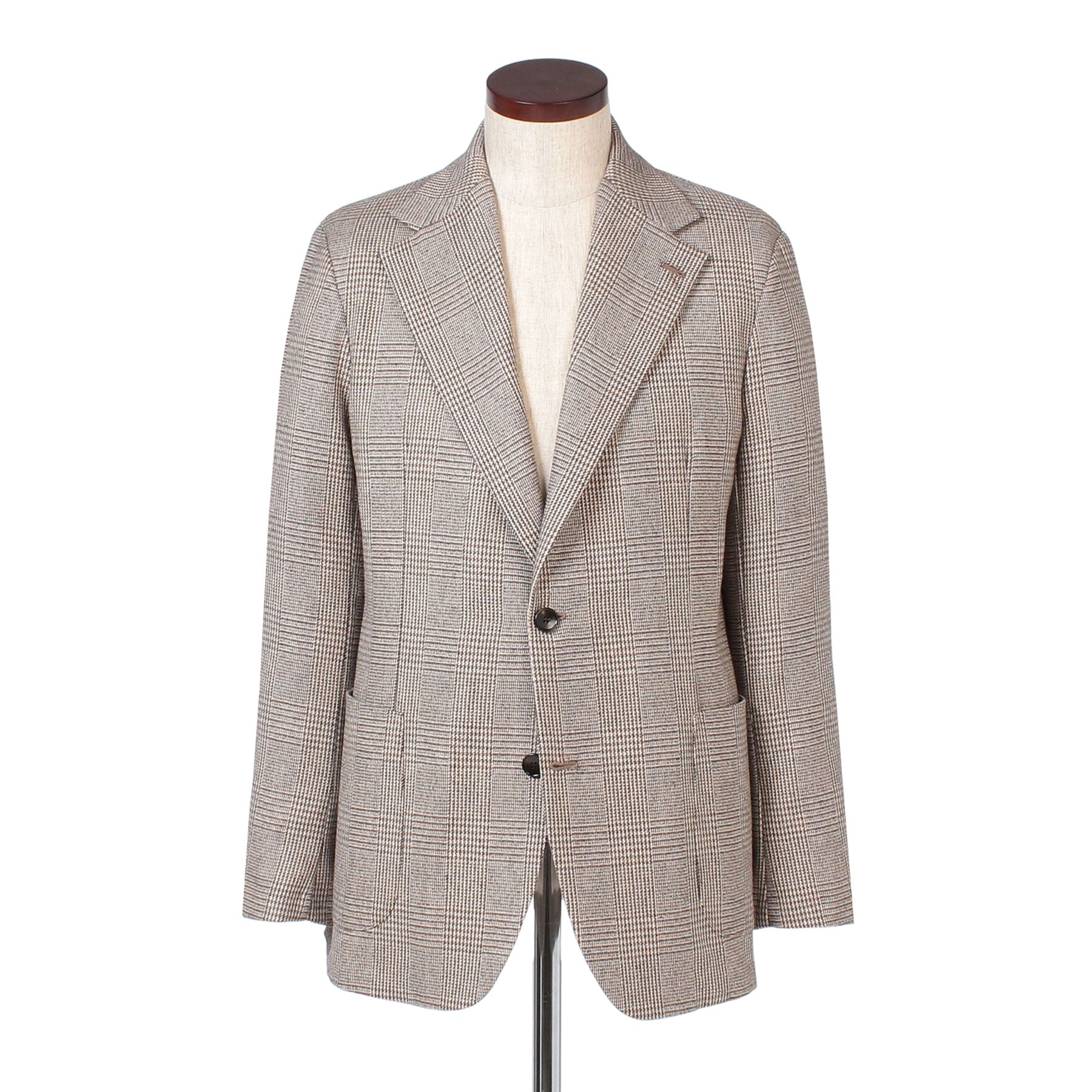 Finjack（フィンジャック）ウールストレッチベージュグレンチェックジャケット【MASTERPLAN（マスタープラン）】