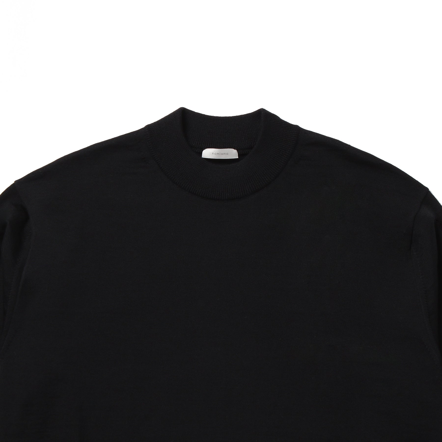 nomiamo（ノミアモ）33ゲージウールモックネックニット ブラック【MASTERPLAN（マスタープラン）】