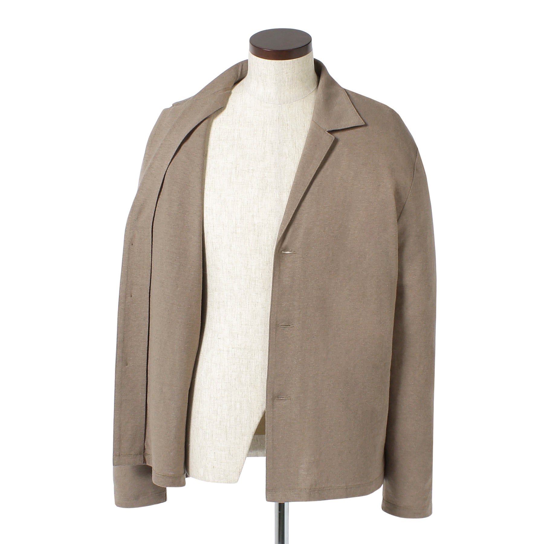 nomiamo（ノミアモ）コットンリネン ベージュカットソージャケット【MASTERPLAN（マスタープラン）】