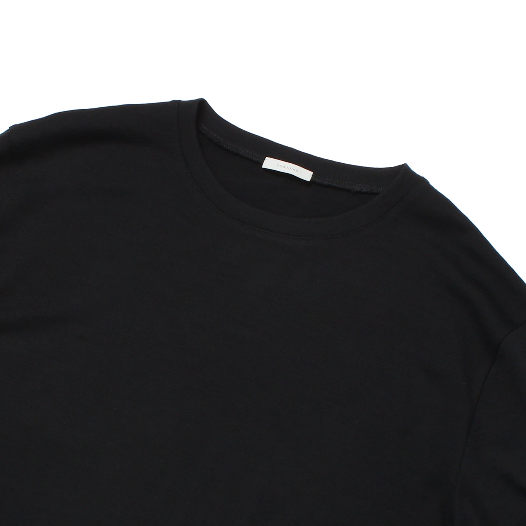 nomiamo（ノミアモ）ウォッシャブルウール クルーネックロングTシャツ ブラック【MASTERPLAN（マスタープラン）】