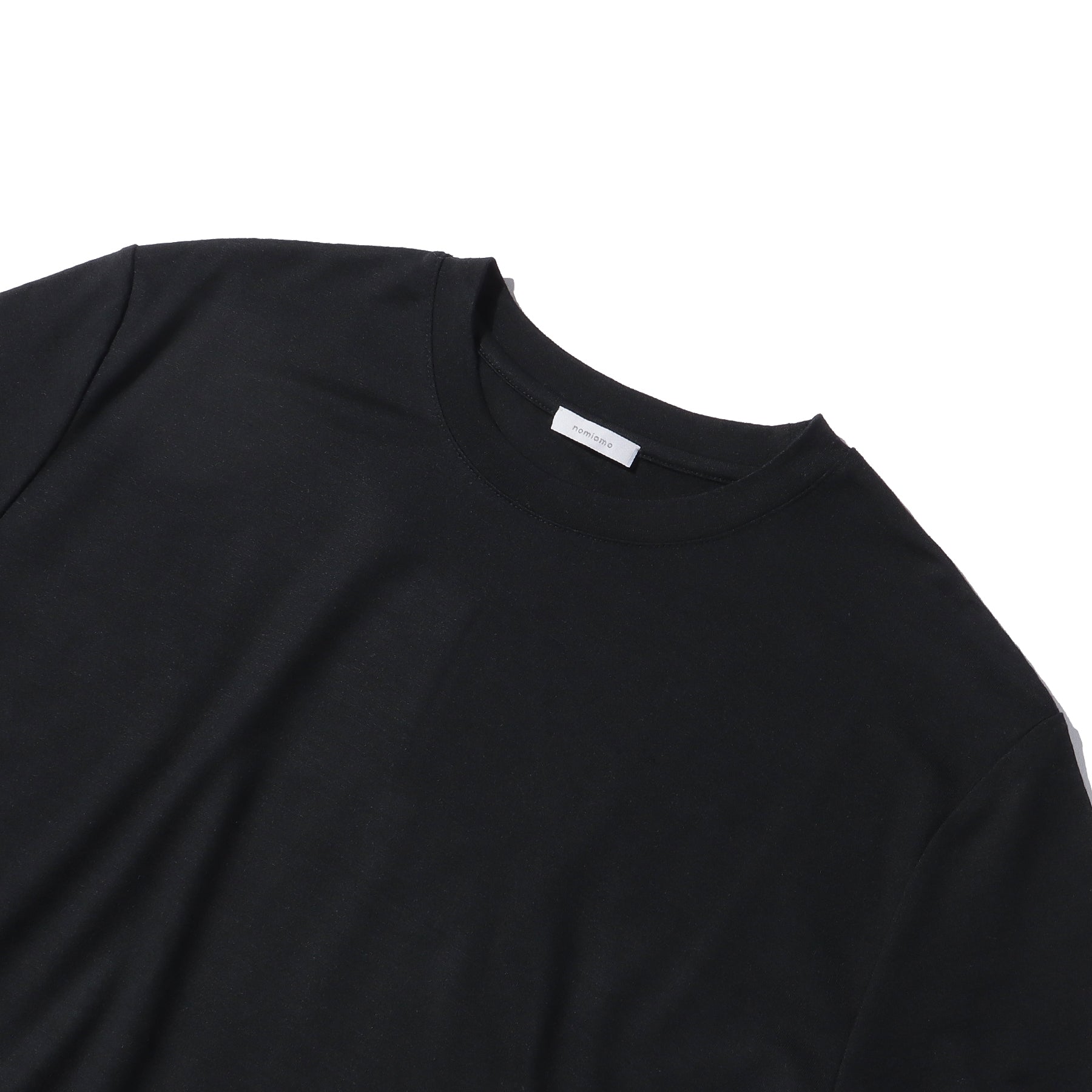 nomiamo（ノミアモ）ウォッシャブルウールクルーネックTシャツ ブラック【MASTERPLAN（マスタープラン）】
